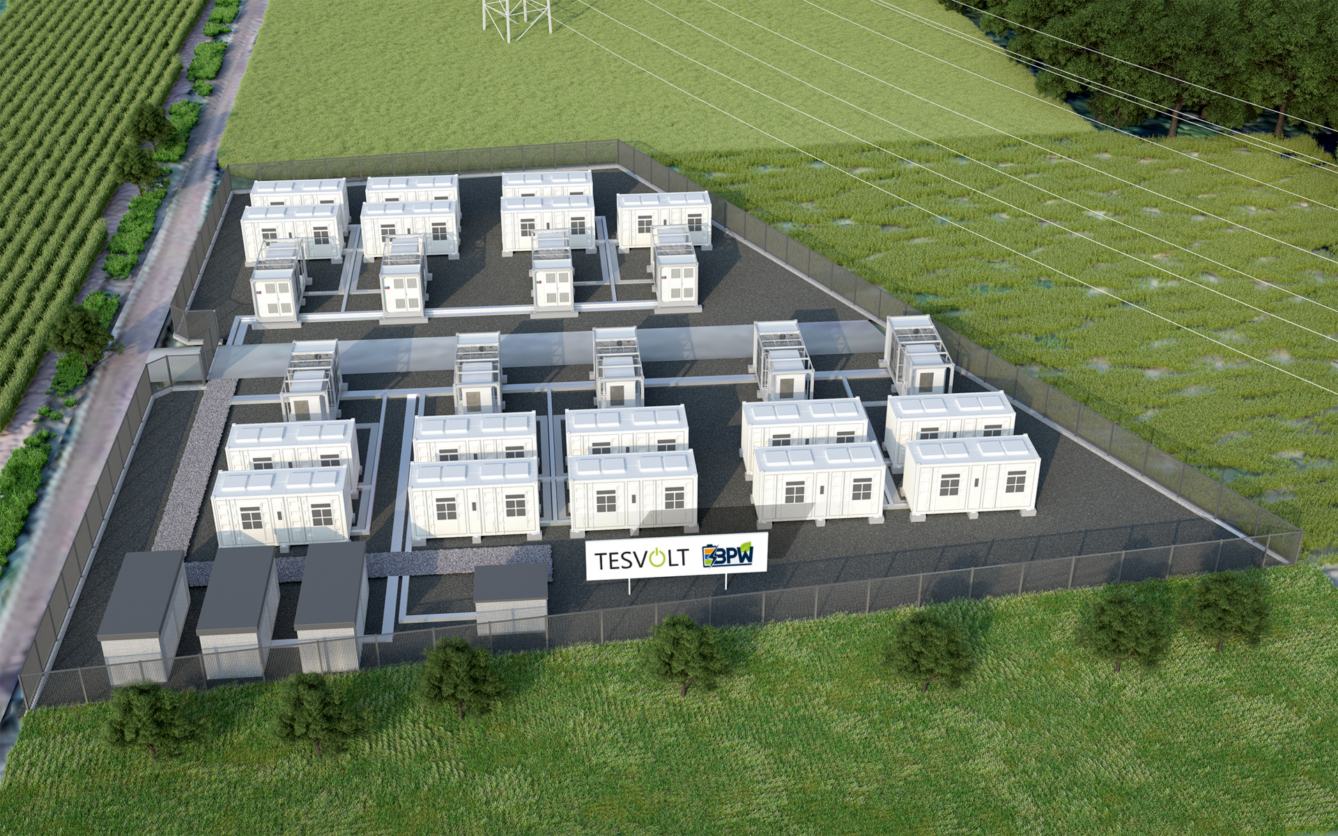 65 MWh battery storage park equipped with TESVOLT